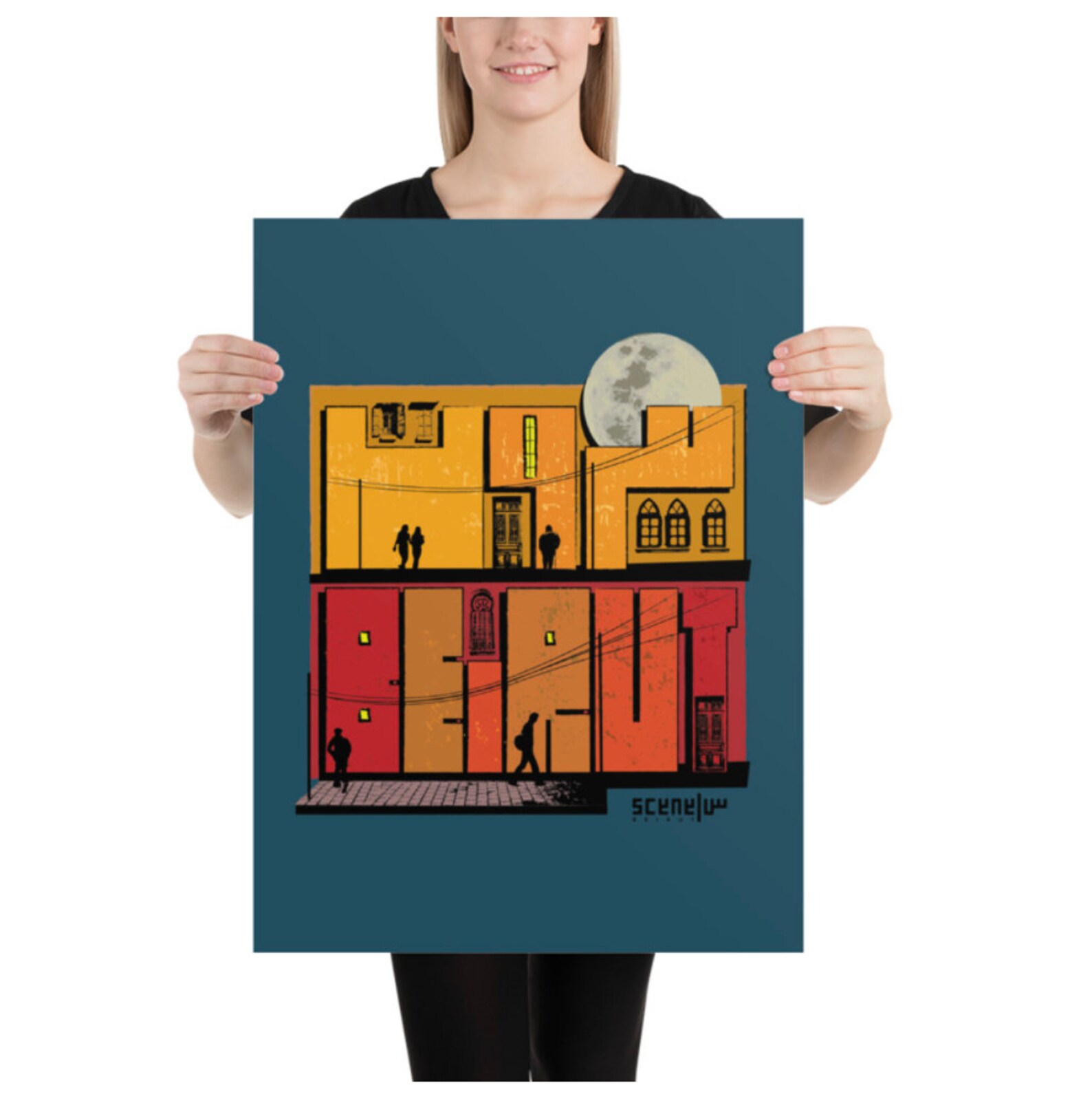 Beirut Street Poster Typography Calligraphy Arabic and English Latin ...