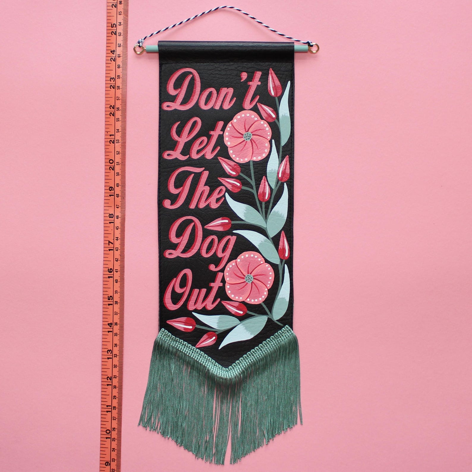 MADE TO ORDER 'don't Let the ___ Out' Vegan Leather Pennant by Betty & the Lovecats - Etsy