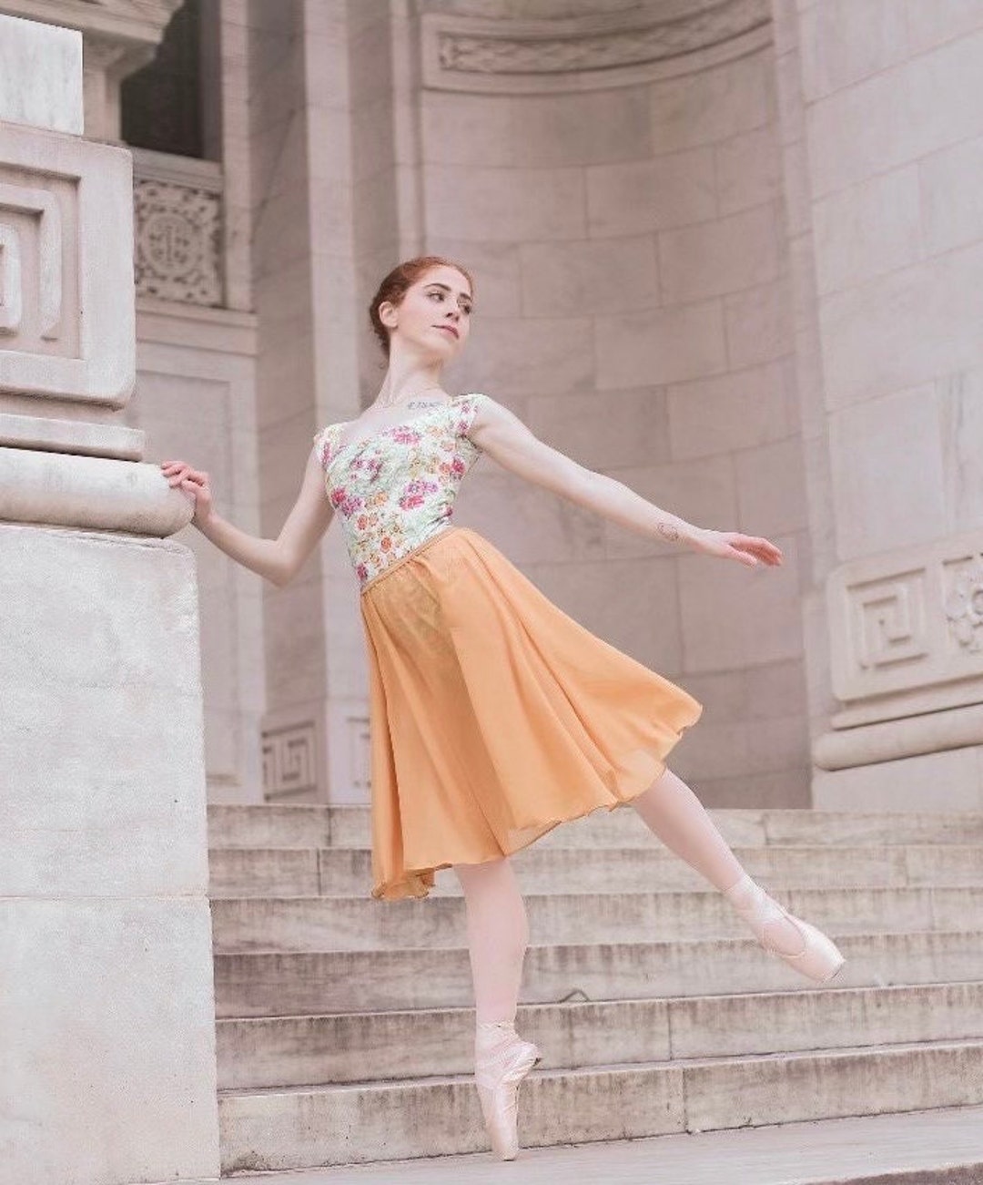 Cider~knee Length Chiffon Ballet Skirt in Gold, Ballet Dancer Gift - Etsy