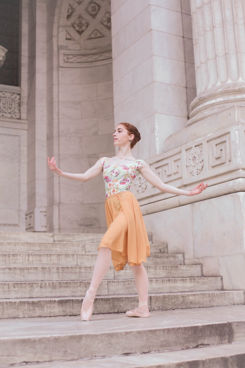 Ciderknee Length Chiffon Ballet Skirt in Gold, Ballet Dancer Gift - Etsy