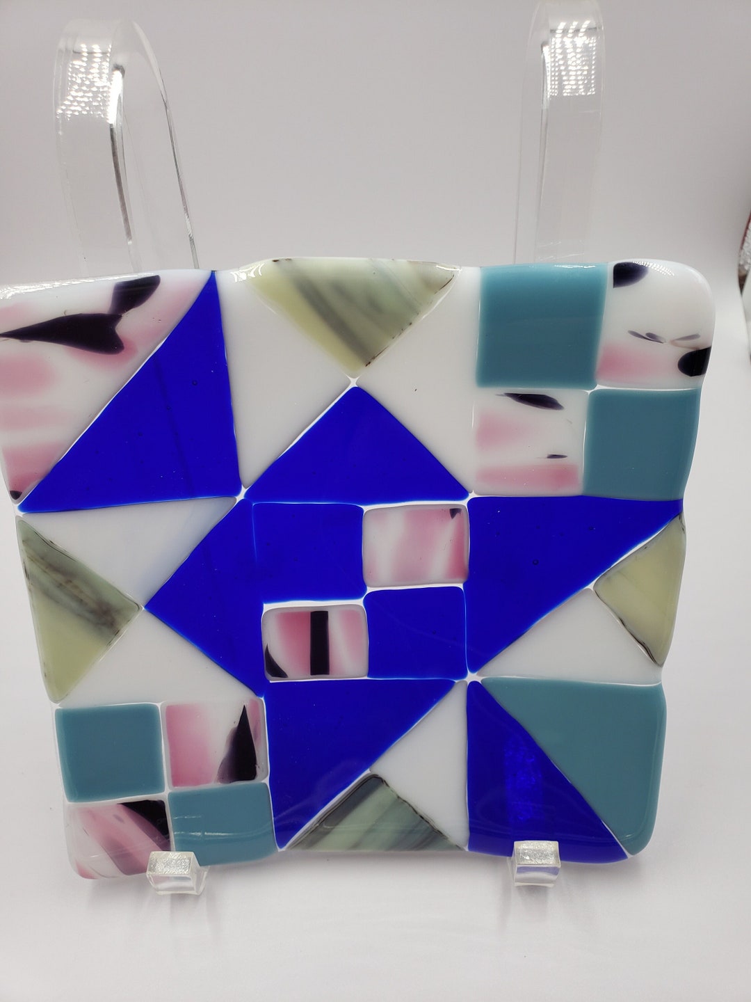 Quilt Pattern Fused Glass Plate-queens Petticoat - Etsy