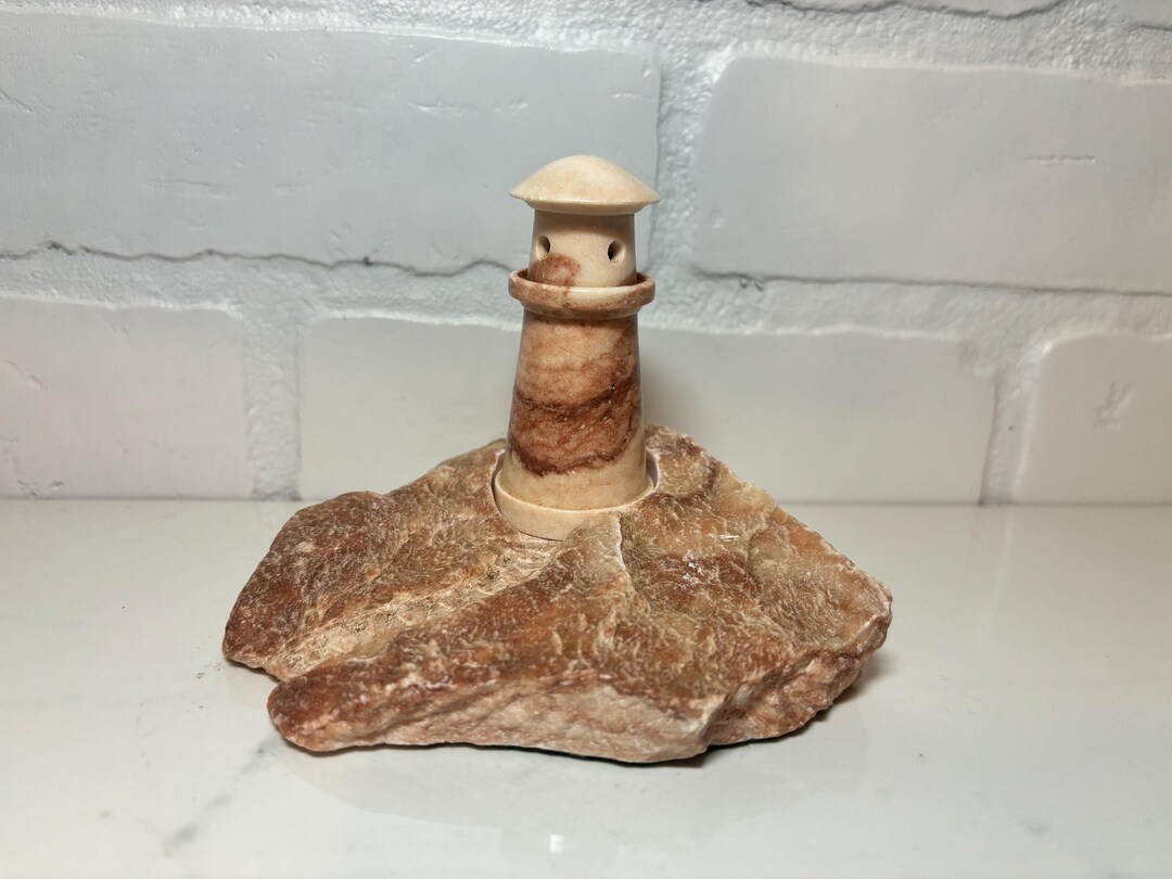 Vintage Alabaster Lighthouse - Etsy
