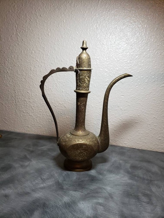 Vintage Brass Oil Pitcher Made in India | Etsy