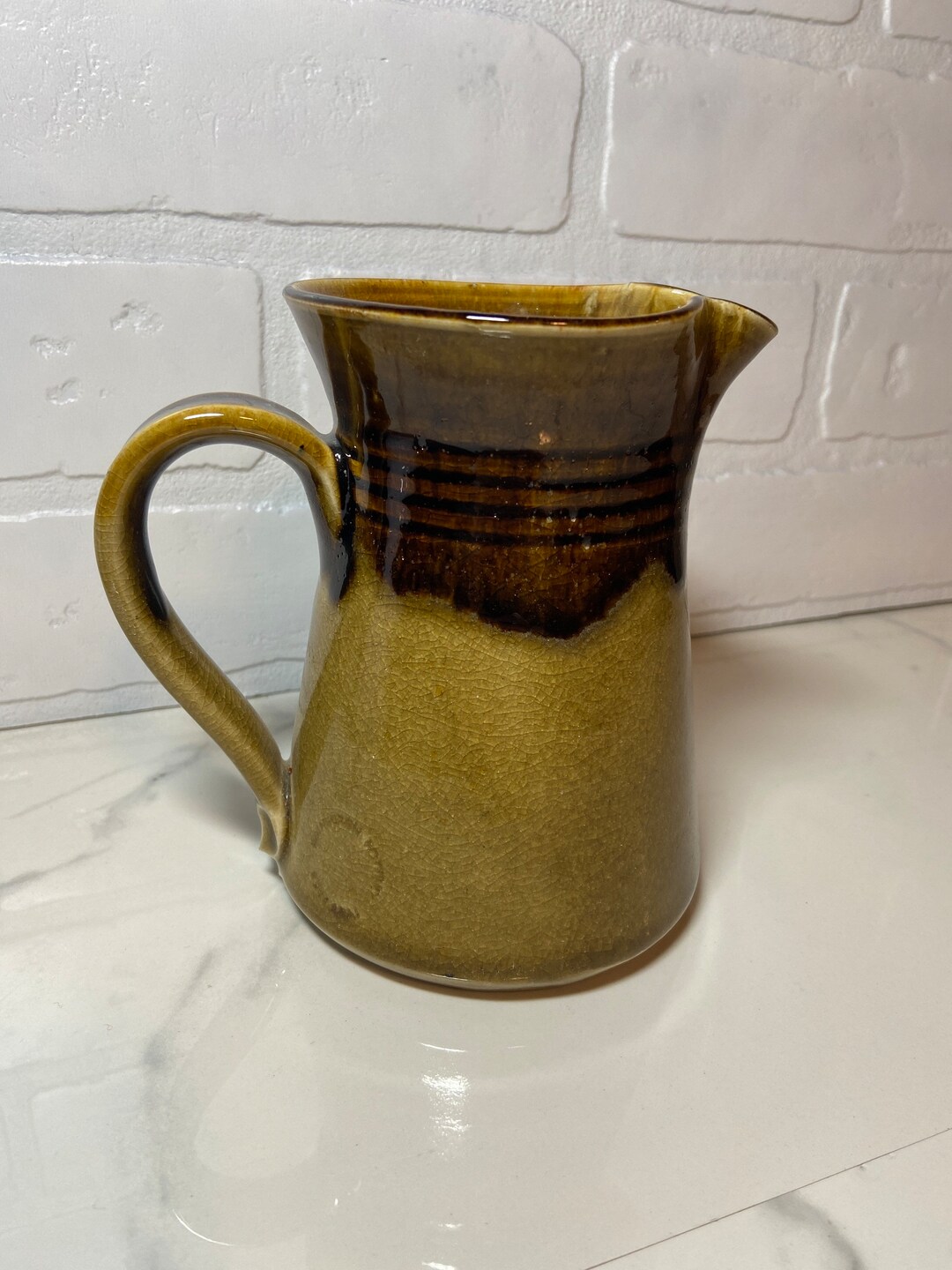 Beautiful Studio Pottery Pitcher in Browns and Golds - Etsy