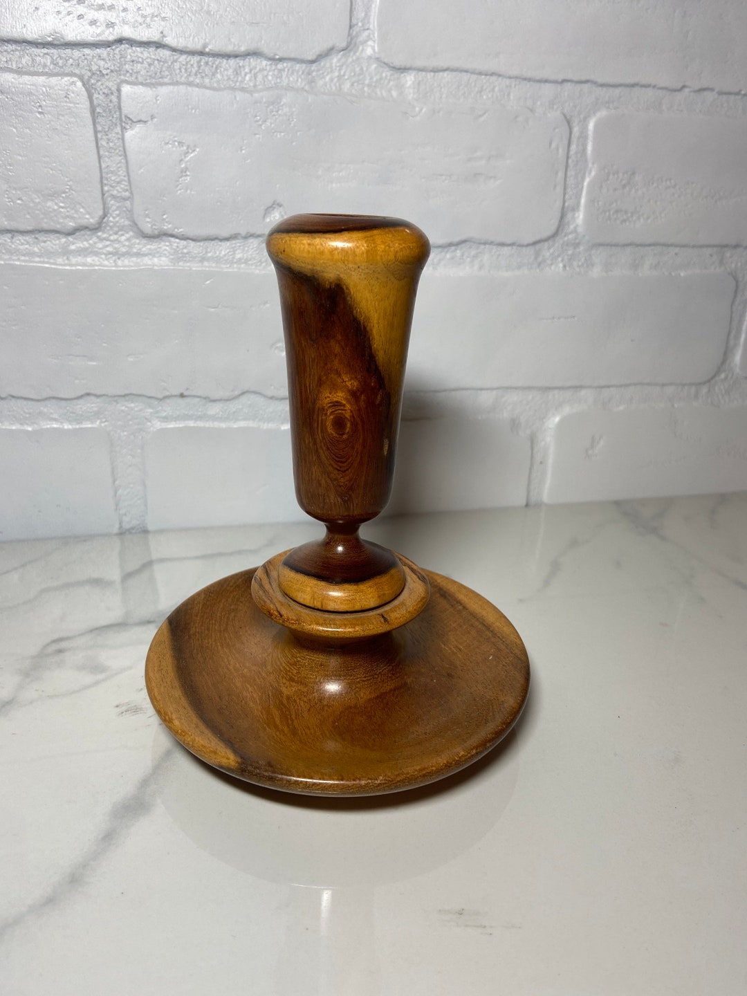 Beautiful Wood Turned Candlestick Holder - Etsy