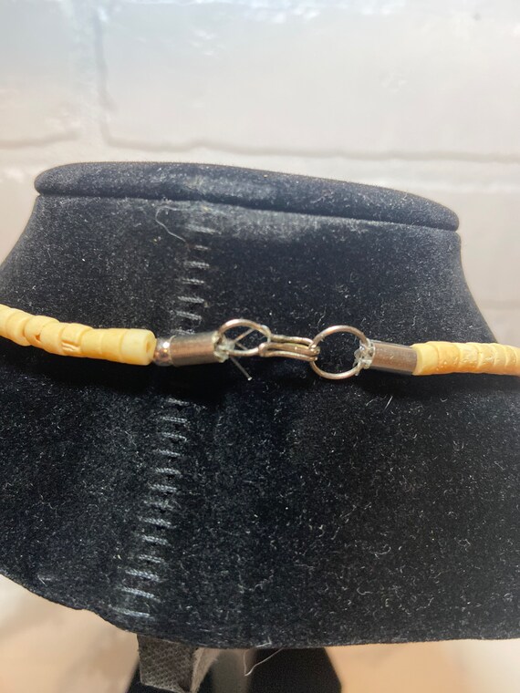 Vintage hand carved out of bone elephant necklace and… - Gem