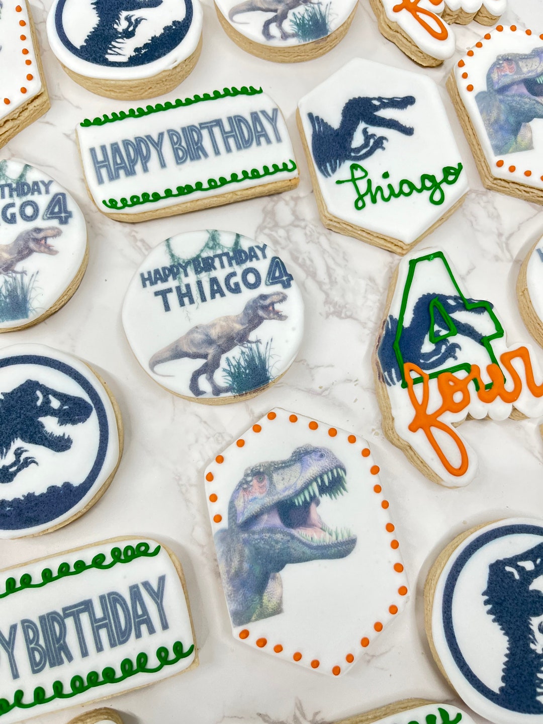 Dinosaur Cookies Jurassic Park Inspired Cookies T-rex Any Theme 1 Dozen ...