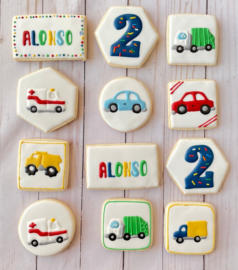 Transportation Theme Cookies / Truck Cookies/ Cars Cookies/ 24 Cookies ...