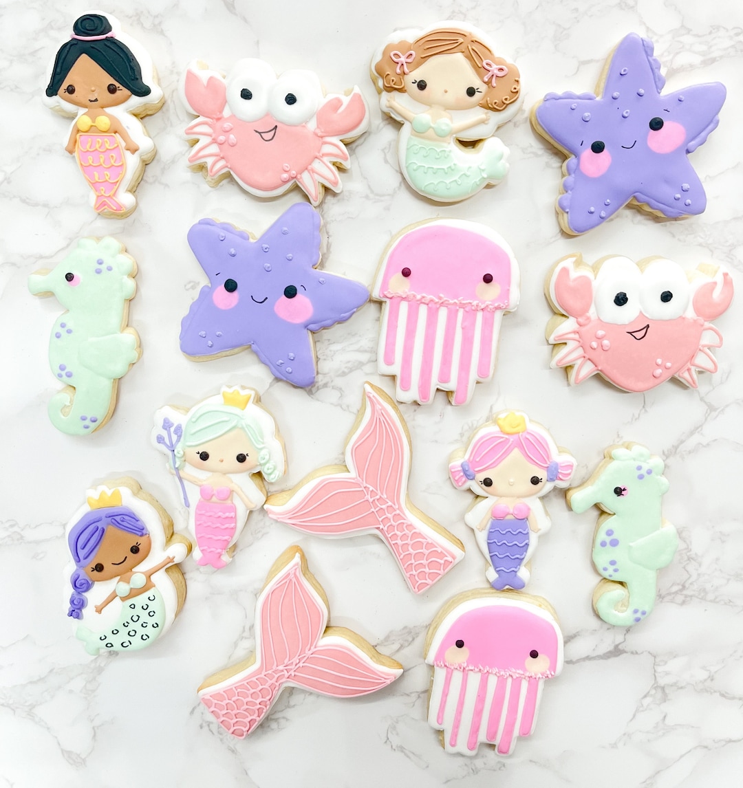 Mermaid Under the Sea Cookies 24 Cookies - Etsy