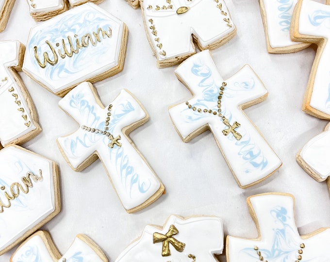 Baptism Cookies / Christening Cookies/ Cross Cookies / Baptism Cookie ...