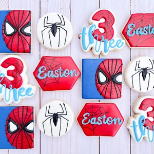 Spider-man Inspired Cookies 24 Cookies - Etsy