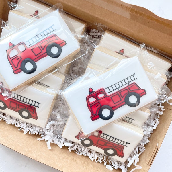 Fire Truck Cookie - Etsy