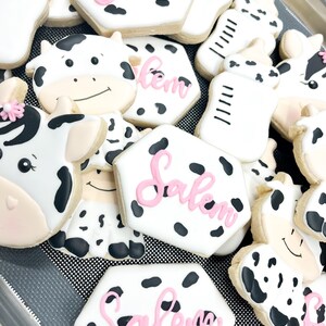 Cow Cookies/baby Shower Cookies / Baby Boy Cookies / Baby Girl Cookies ...
