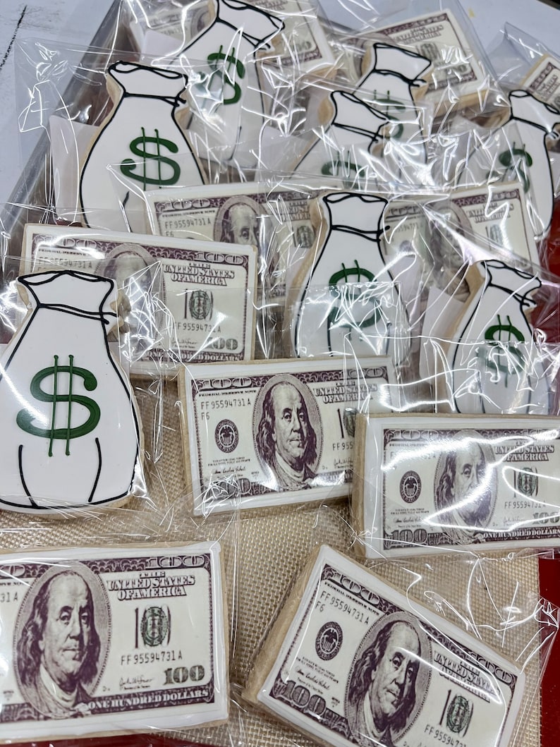 Money Theme Cookies Bills Cookies - Etsy