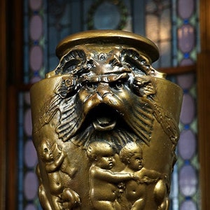 Devil Face Vase, Antique Grotesque Style Urn , Big Tall Centerpiece ...