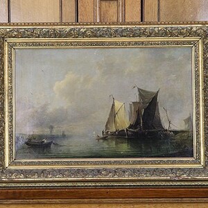 Joseph Bartholomew Kidd Antique Oil Painting Canvas Marine Ocean ...