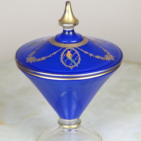 Antique Glass Candy Container - Etsy
