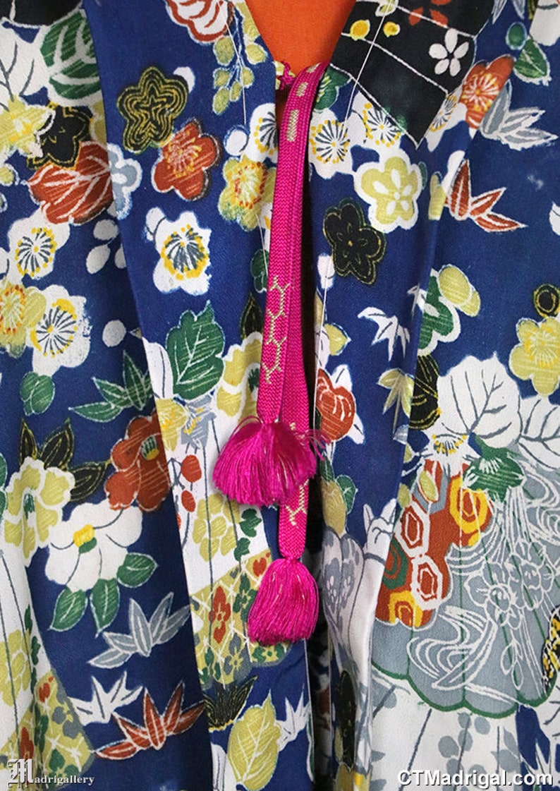 Antique Blue Silk Haori Vintage Kimono Jacket Robe Coat Long - Etsy