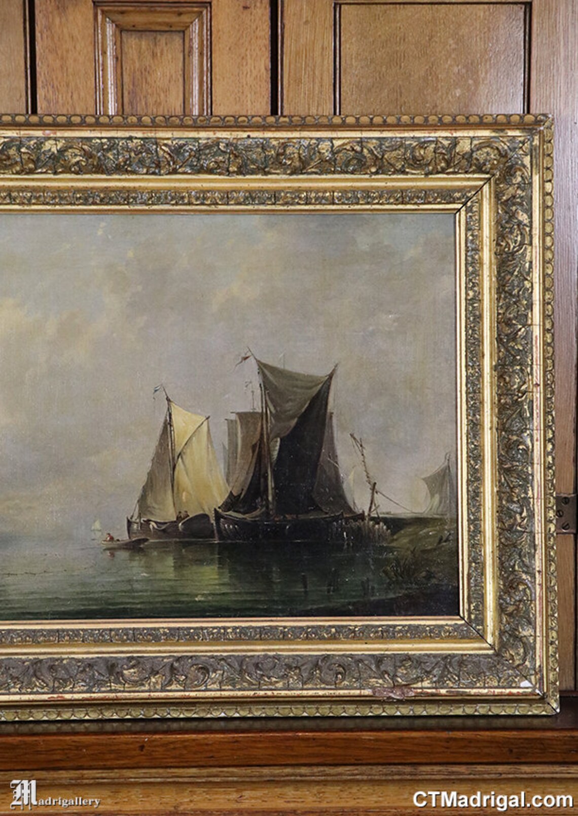 Joseph Bartholomew Kidd Antique Oil Painting Canvas Marine Ocean ...