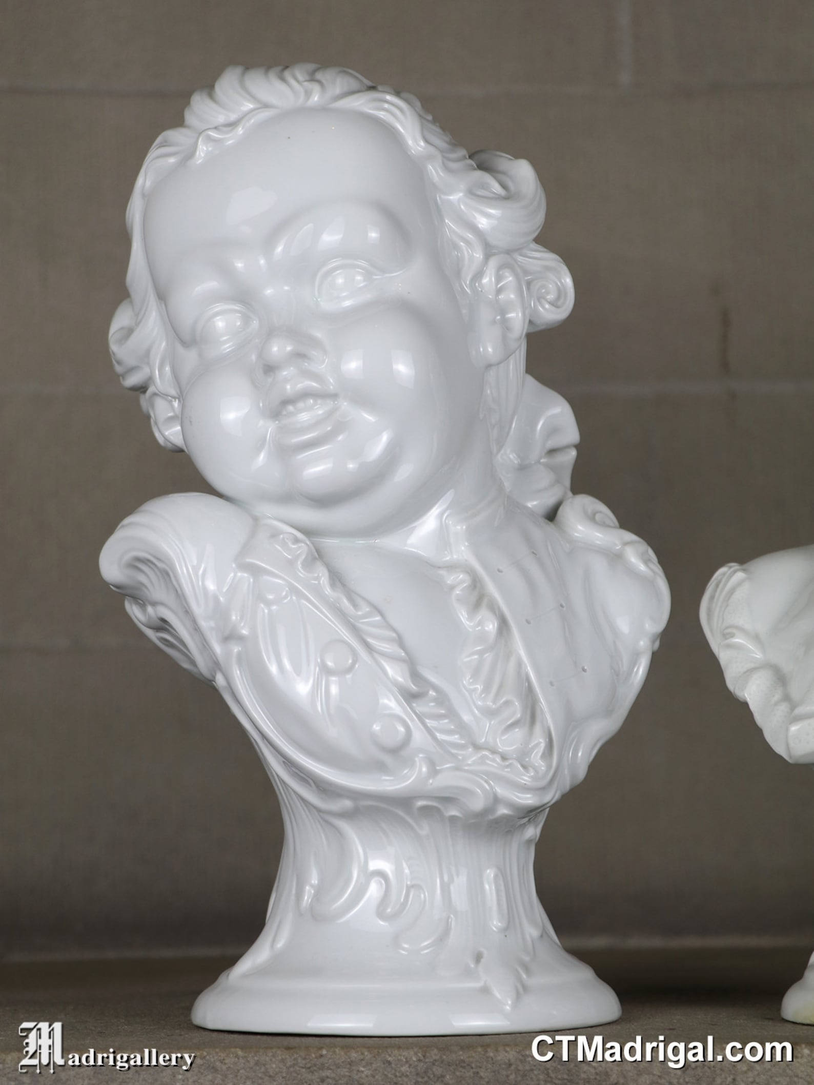 BIG Porcelain Portrait Bust Pair, Two Antique Sculpture Statues of 18th ...