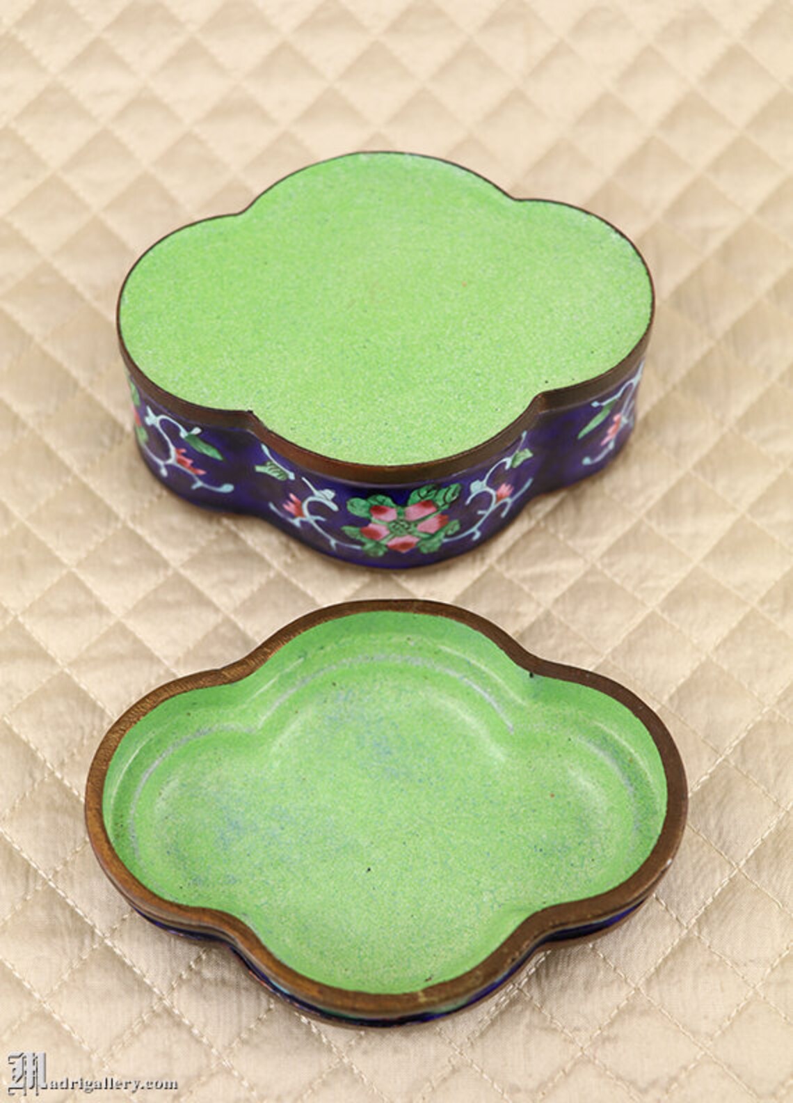 Antique Chinese Box, Hand Painted Vitreous Enameled Porcelain Copper ...