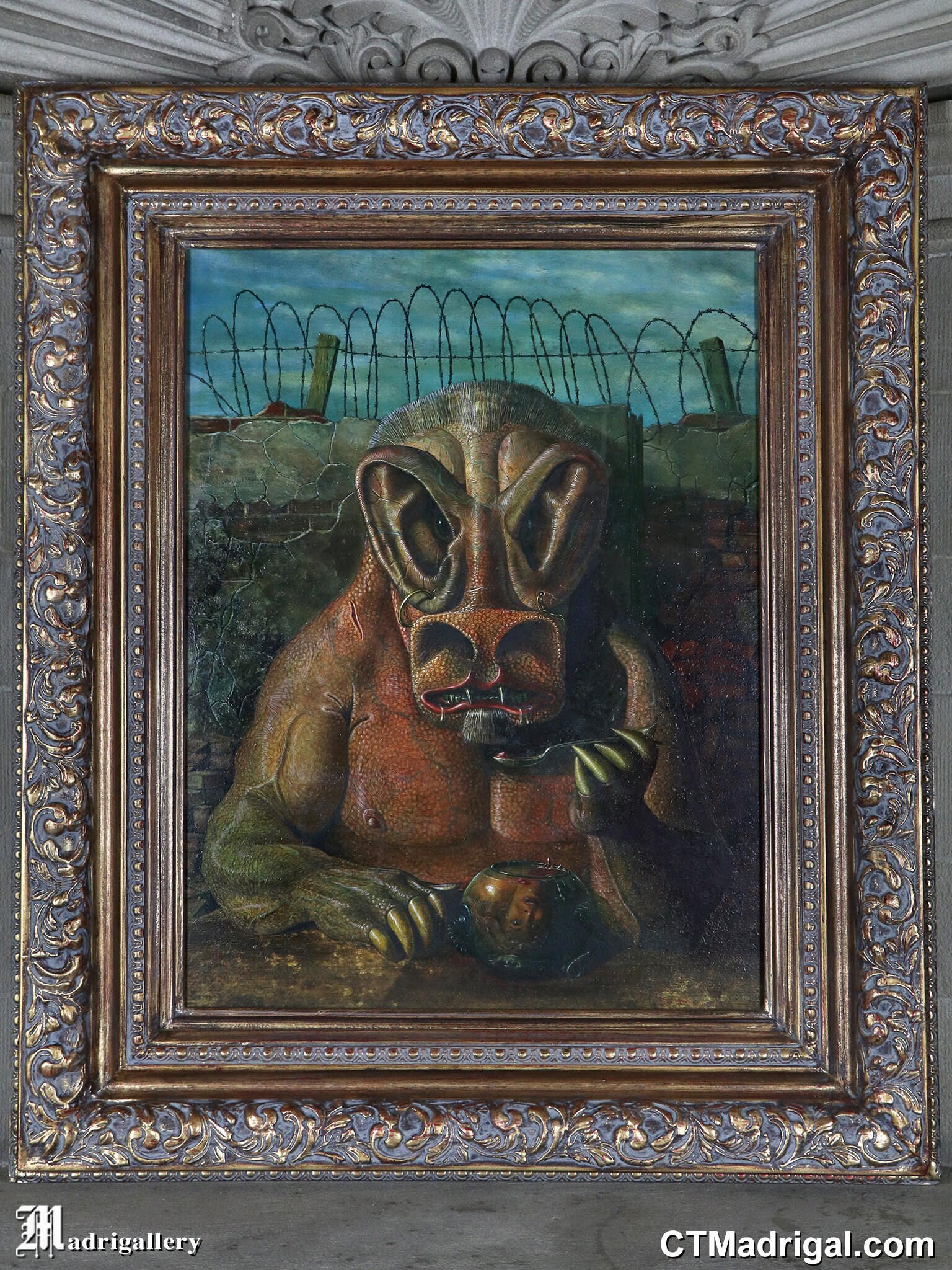 Huge Old Surreal Painting Oil Portrait Painting Surrealist Monster ...