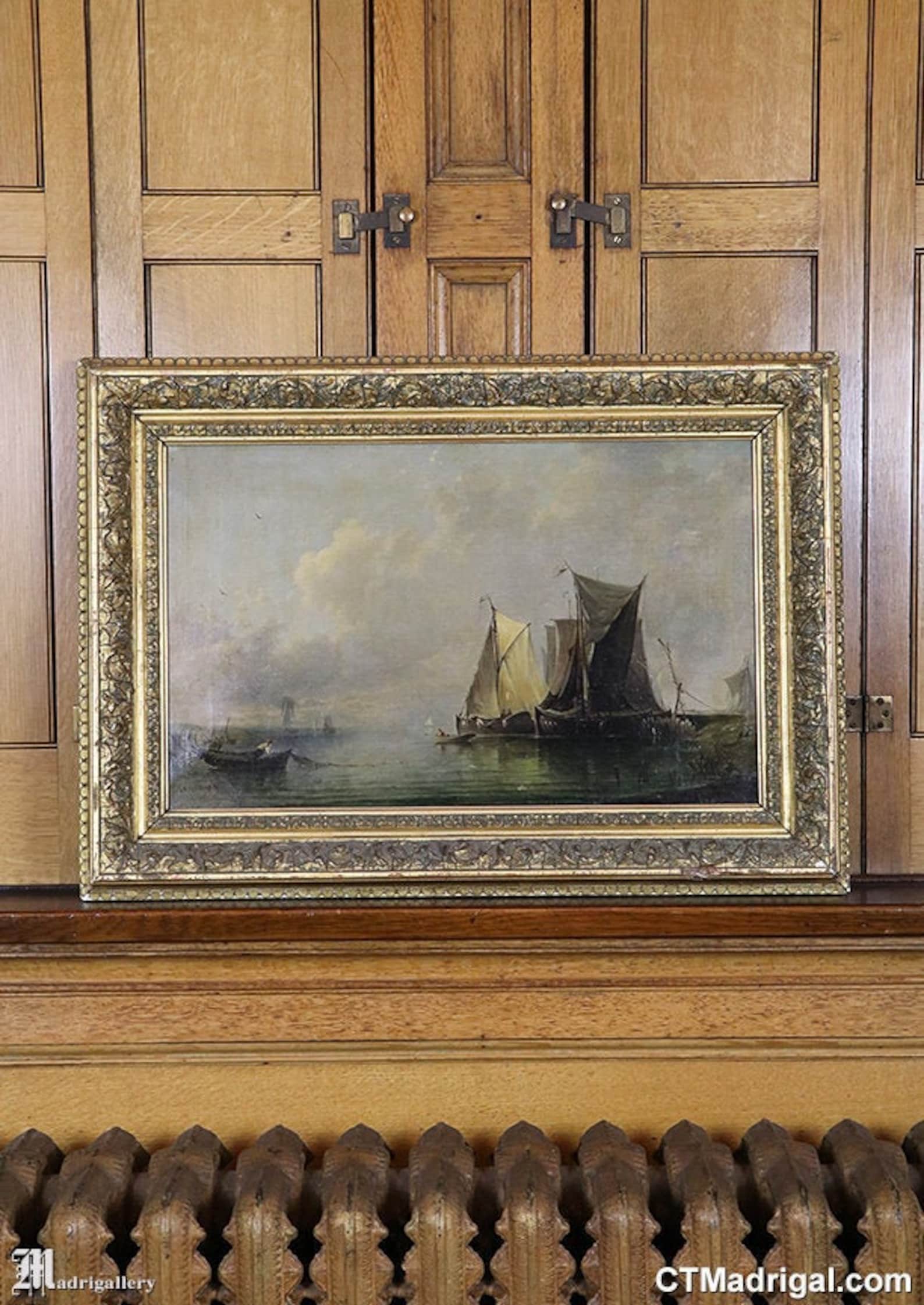Joseph Bartholomew Kidd Antique Oil Painting Canvas Marine Ocean ...
