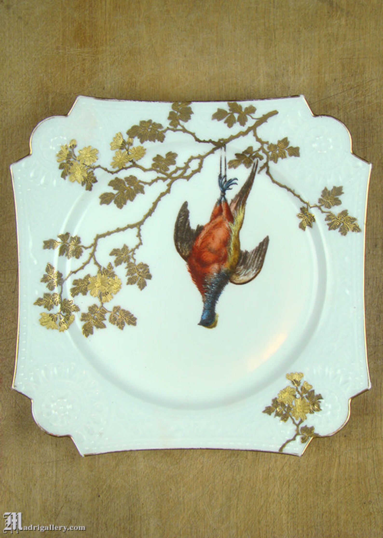 Antique Porcelain Bird Plate, Hand Painted, Gilt Gilded, Ornithology ...