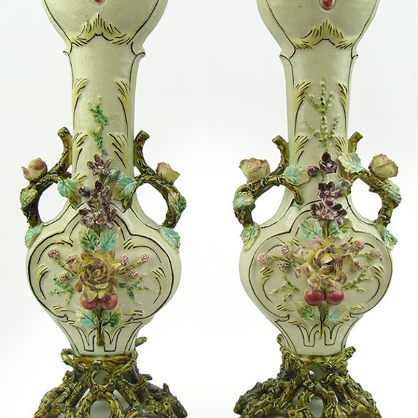 Victorian Mantle Vases - Etsy