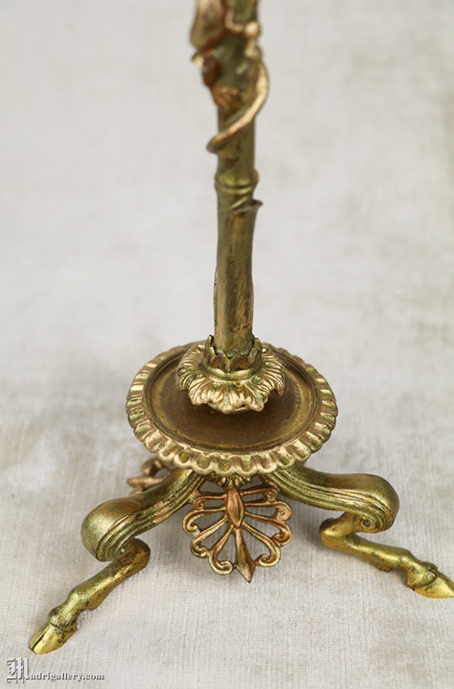 Antique Lizard Candlestick, Victorian Gilt Gilded Bronze Brass ...