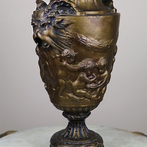 Devil Face Vase, Antique Grotesque Style Urn , Big Tall Centerpiece ...