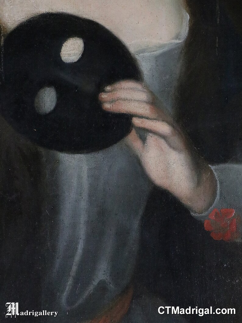 Large Antique Georgian Regency Oil Portrait Painting on Board Beautiful ...