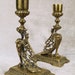 Antique Pair Griffin Candlesticks Gilt Brass Bronze Candle Stick Holder ...