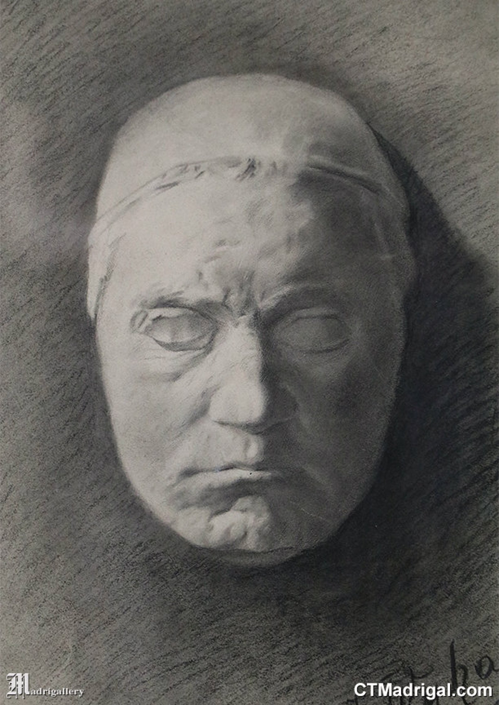 Antique 19th C. Charcoal Drawing, Portrait Main Male, Signed, 19th ...