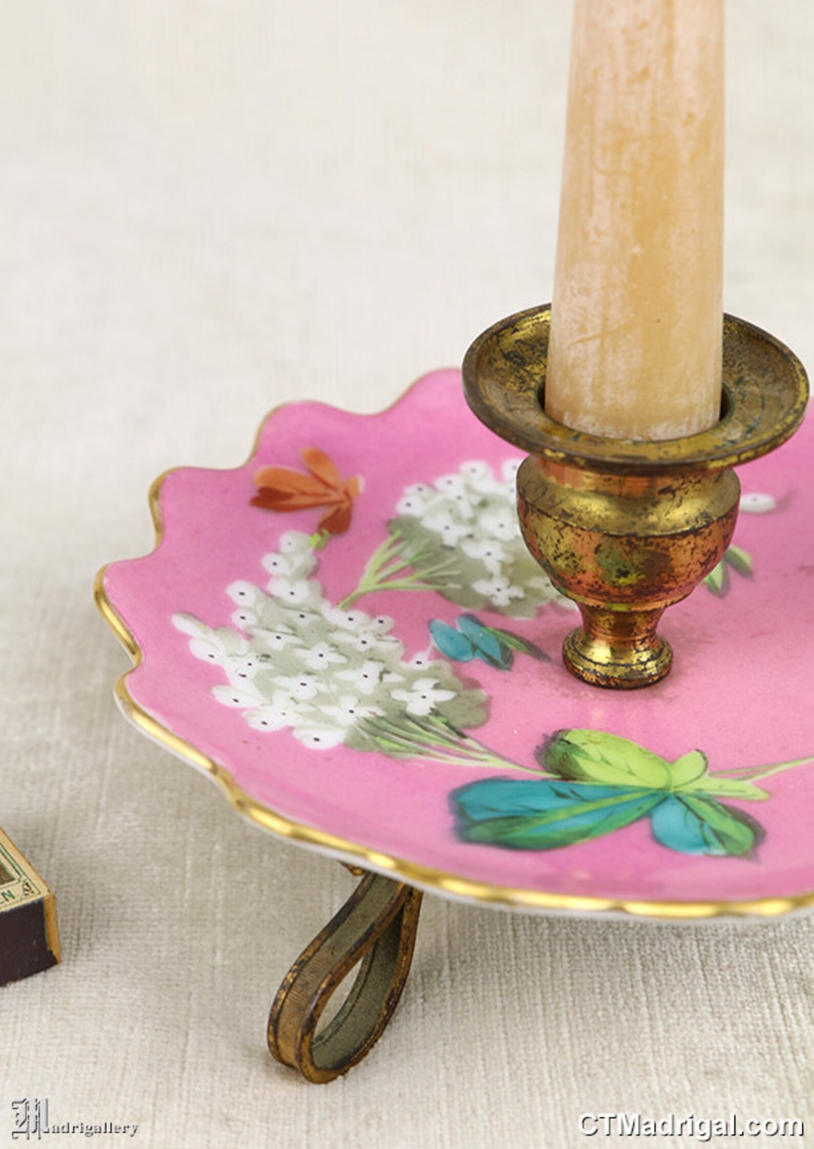 Victorian Porcelain Chamberstick, Antique Candle Holder Candlestick ...