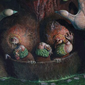 Huge Old Surreal Painting Oil Portrait Painting Surrealist Monster ...