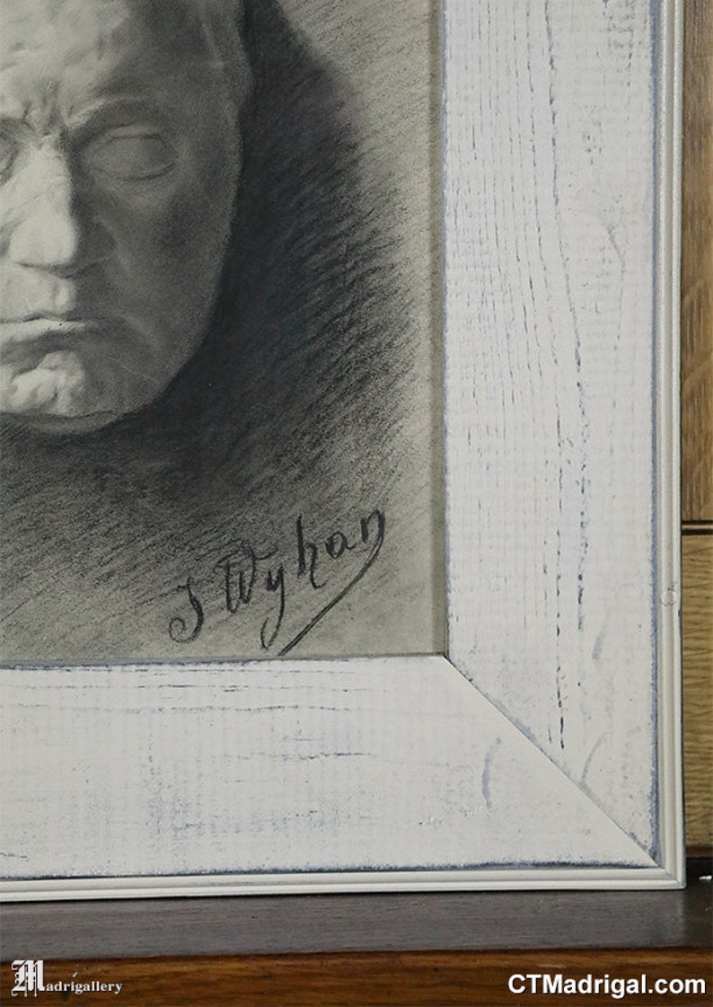 Antique 19th C. Charcoal Drawing, Portrait Main Male, Signed, 19th ...