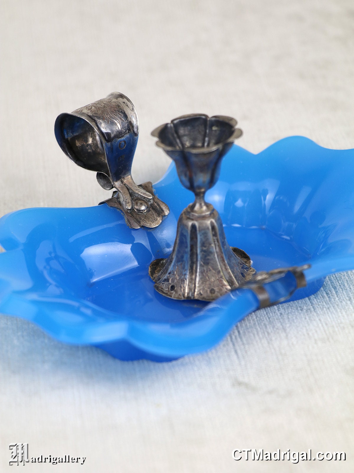 Antique Chamber Stick Candlestick Candle Holder Silver 1800s Opaline ...