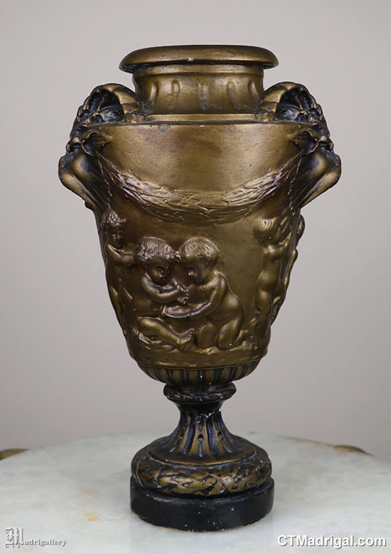 Devil Face Vase, Antique Grotesque Style Urn , Big Tall Centerpiece ...