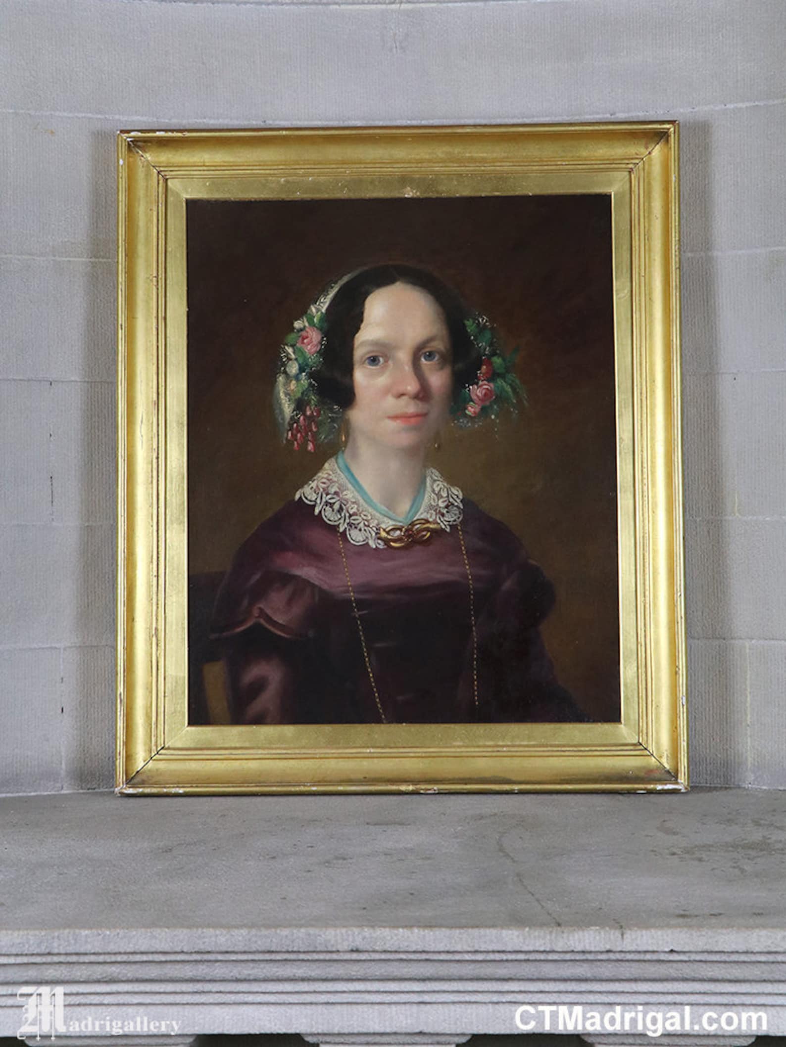 Antique Victorian Painting Oil Portrait on Canvas, 19th Century Young ...
