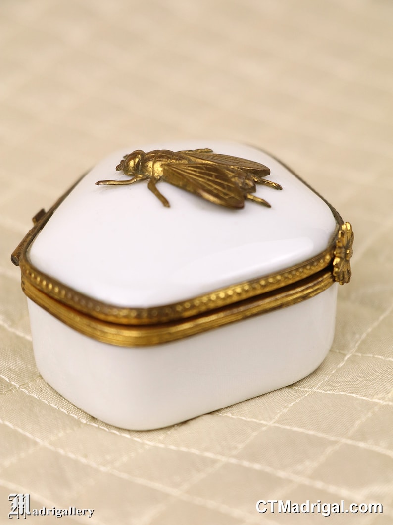 Limoges Porcelain Box, Fly Insect Jewelry Ring Casket Dresser Trinket ...