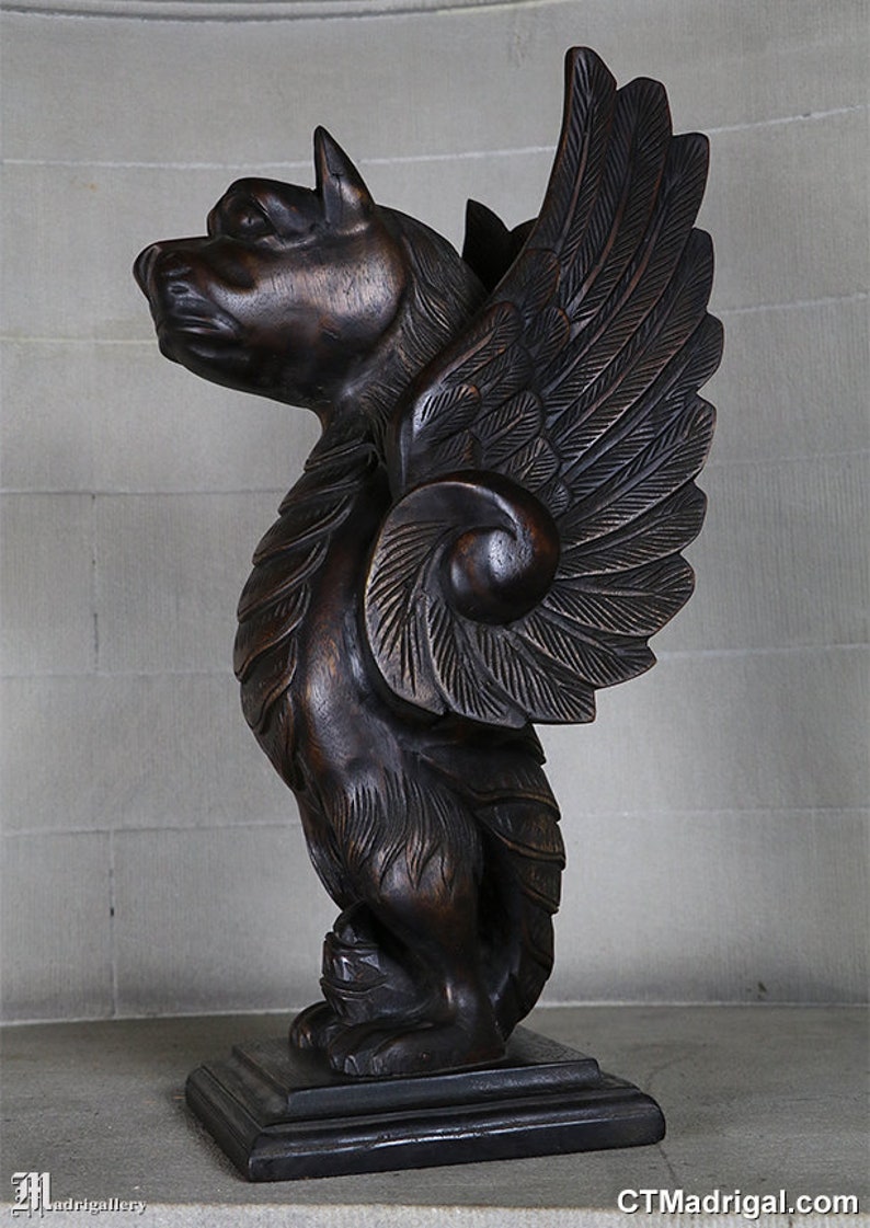 Antique Carved Wood Griffin Sculpture 18th 19th Century, Not Painting ...