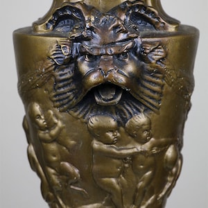 Devil Face Vase, Antique Grotesque Style Urn , Big Tall Centerpiece ...