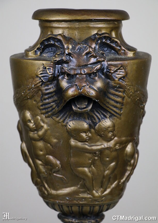 Devil Face Vase, Antique Grotesque Style Urn , Big Tall Centerpiece ...