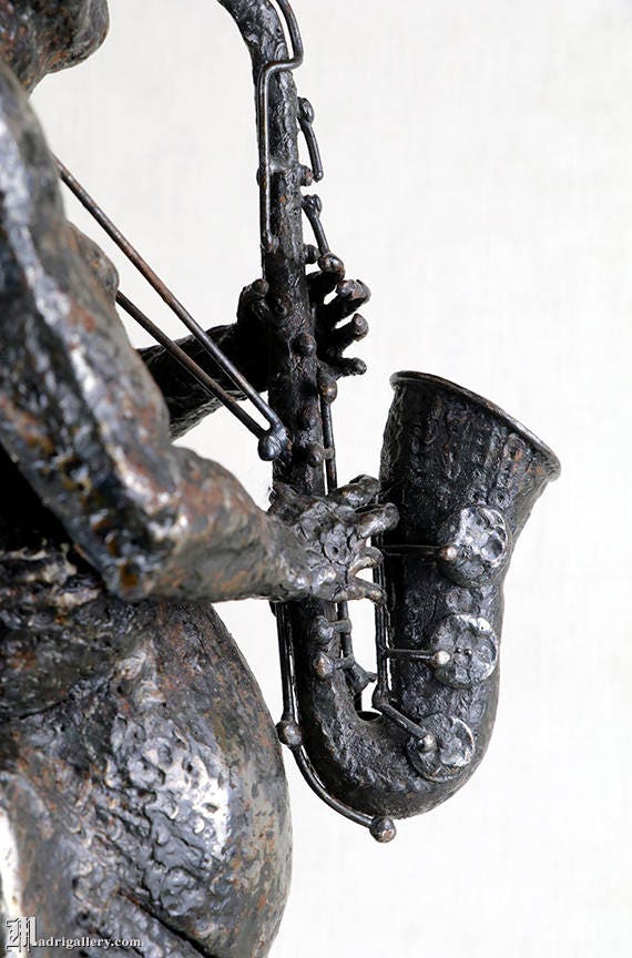 Midcentury Brutalist Metal Sculpture, Large Figural Boy Statue Cherub ...