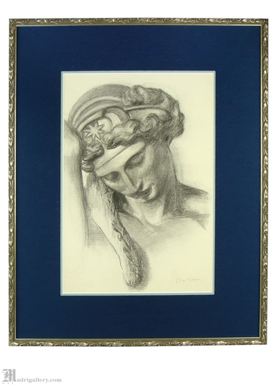 Antique Portrait Drawing, Art Nouveau Art Deco Era, Early 20th Century ...