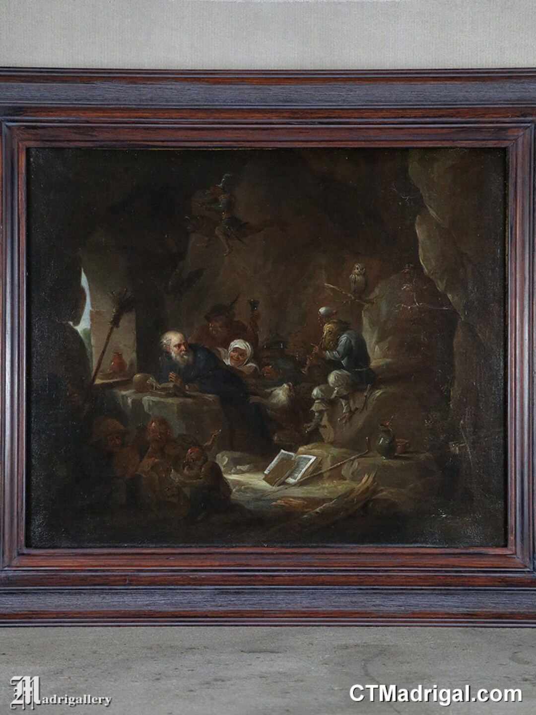 RESERVED - Antique Oil Painting, Temptation of Saint Anthony Masterful ...
