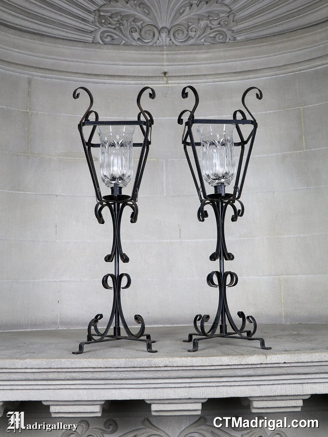 BIG Arts & Crafts Movement Style Candlestick Pair Two Mission Craftsman ...