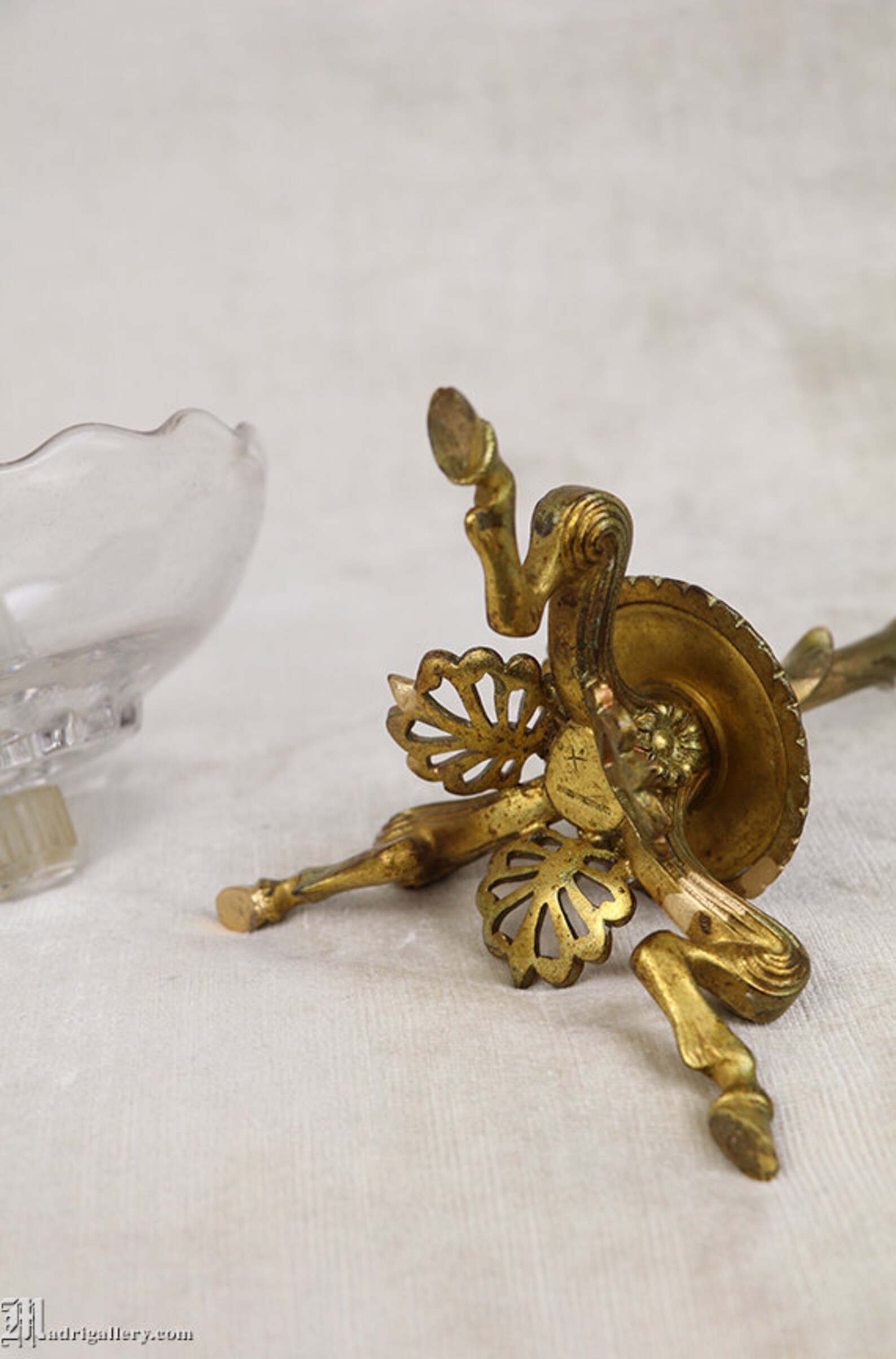 Antique Lizard Candlestick, Victorian Gilt Gilded Bronze Brass ...