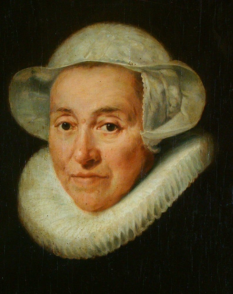 Antique Portrait Painting, 16th 17th Century Oil on Wood Noble Woman ...